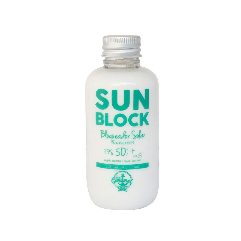 SUN BLOCK, Bloqueador Solar FPS 50+ – Sun Caramel Organic Products